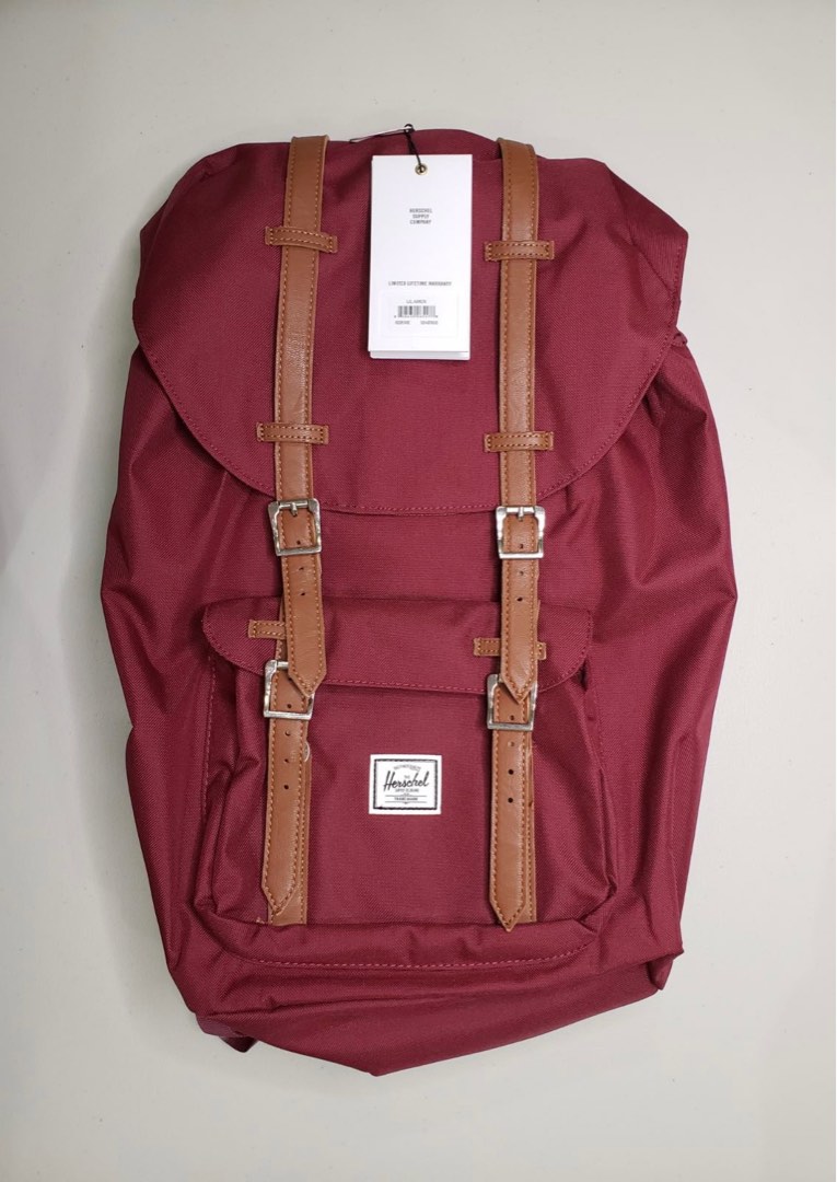 HERSCHEL LITTLE AMERICA BACKPACK WDSR WINE 25L, Men's Fashion, Bags ...