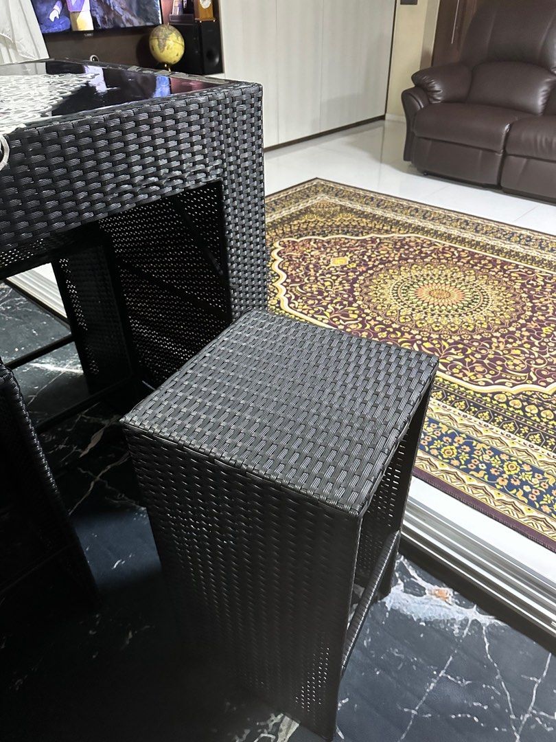 High Dining Table with 6 Stools, Furniture & Home Living, Furniture ...