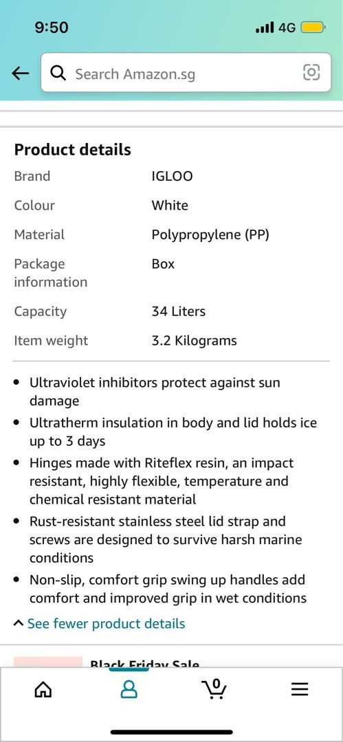 Igloo Cooler Box (34 liters), Furniture & Home Living, Home Improvement ...