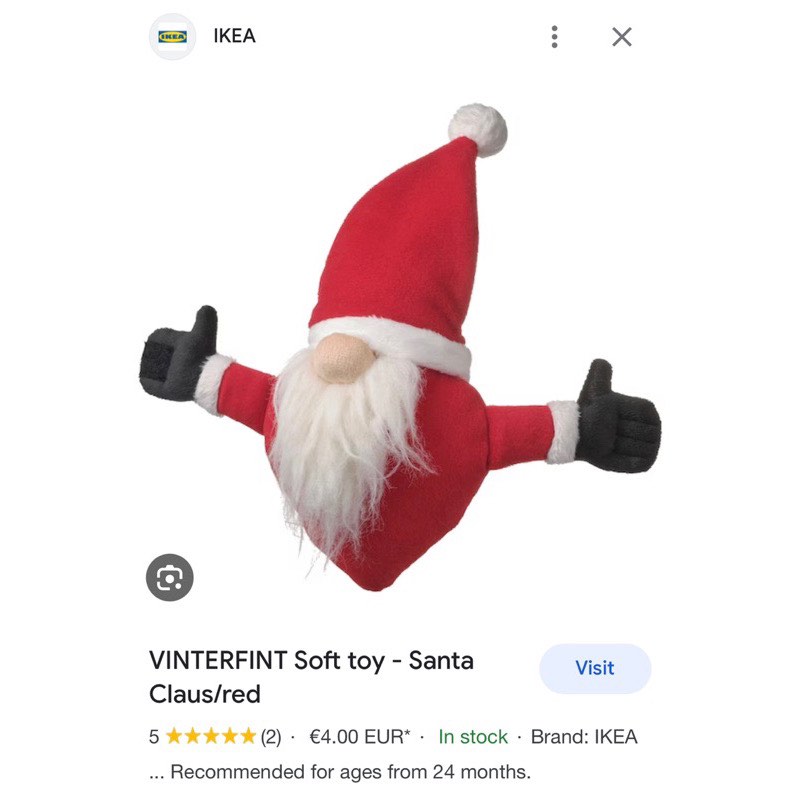 Ikea cute Santa with Velcro, Furniture & Home Living, Home Decor, Other ...