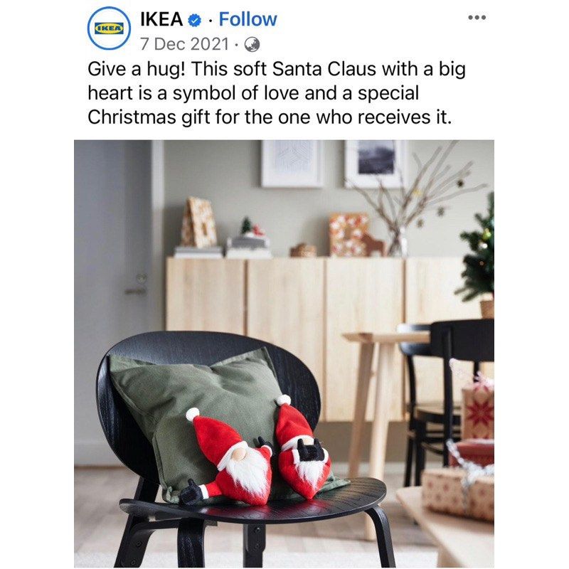 Ikea cute Santa with Velcro, Furniture & Home Living, Home Decor, Other ...