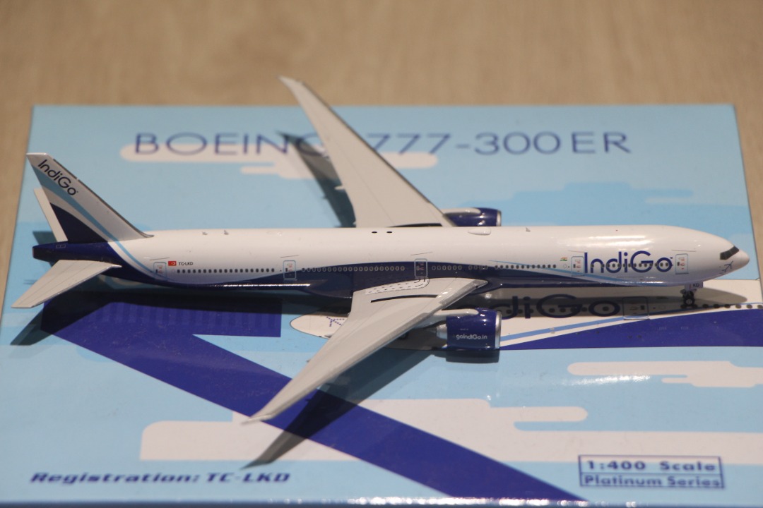 IndiGo B777-3Q8(ER) TC-LKD, Hobbies & Toys, Toys & Games on Carousell