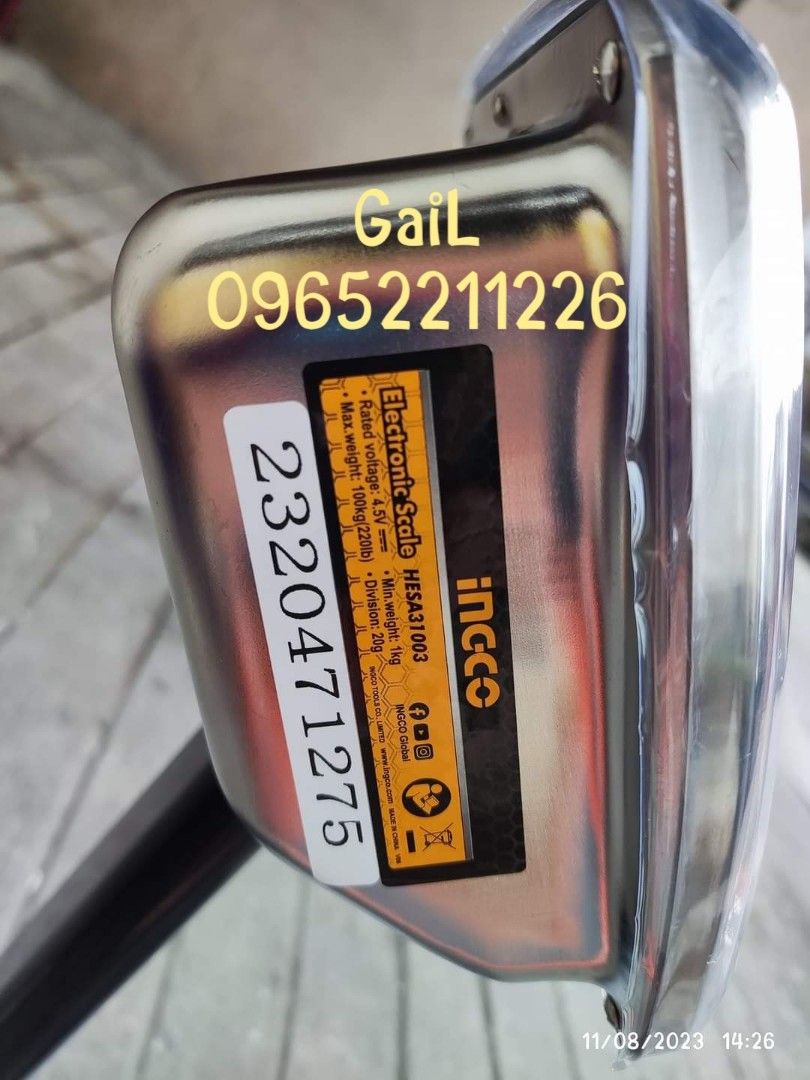 INGCO 100kgs. Capacity Electronic Weighing Scale (HESA31003 ...