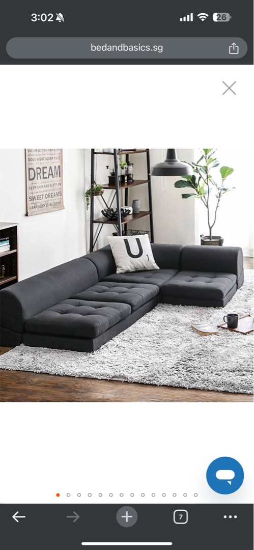Japanese Style Floor Sofa Bed, Furniture & Home Living, Furniture ...
