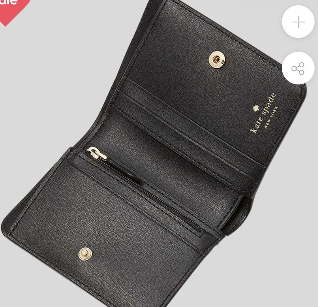 Kate Space Small Bifold Wallet - Black, Women's Fashion, Bags & Wallets ...