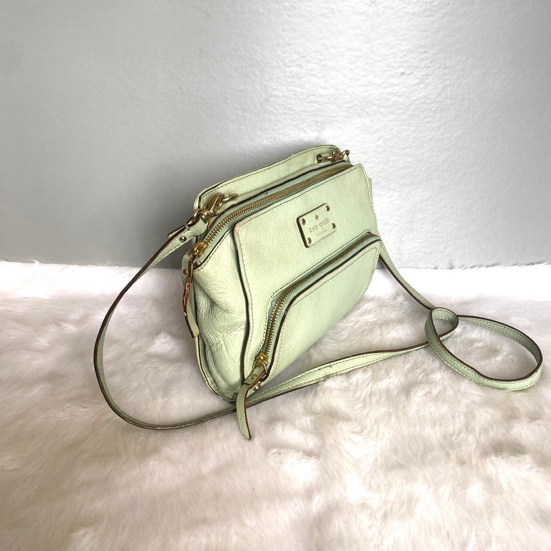 Kate Spade Lime Green Leather Crossbody Bag, Women's Fashion, Bags ...