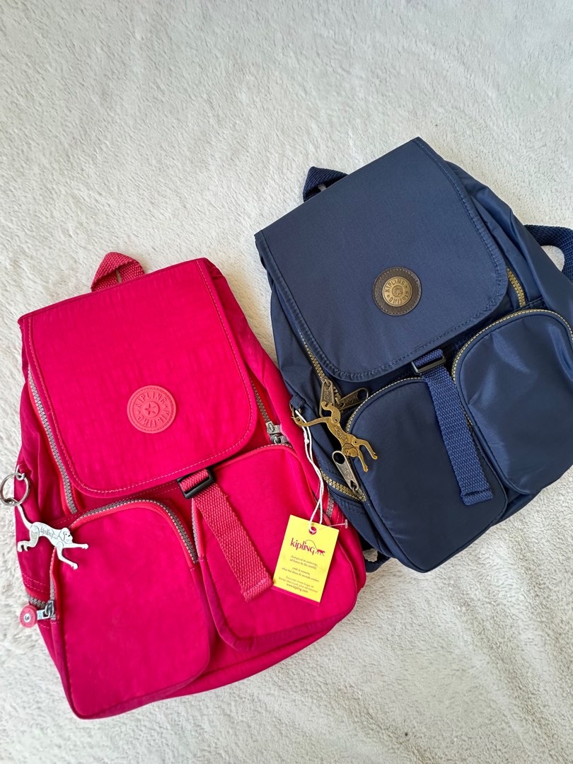 [Kipling] Pink & Blue Backpack, Women's Fashion, Bags & Wallets ...