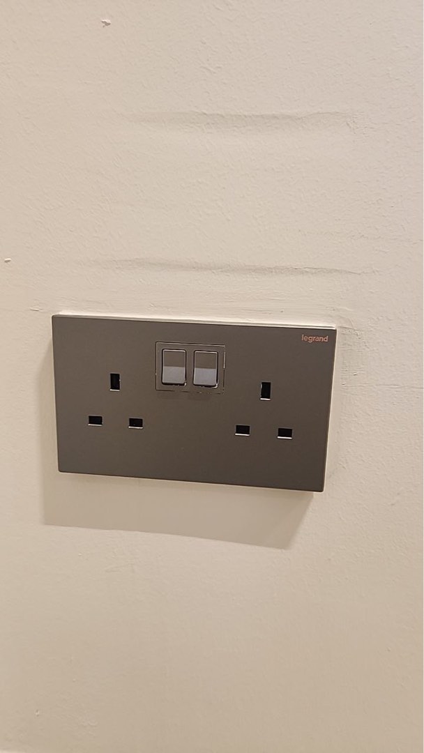 Legrand Double Socket (Dark silver), TV & Home Appliances, Electrical ...