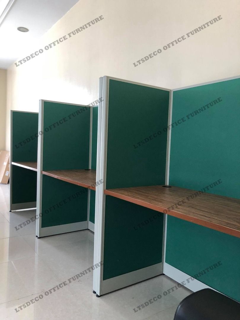 LINEAR TABLE OFFICE PARTITION FULL FABRIC MODULAR FURNITURE CUBICLES ...