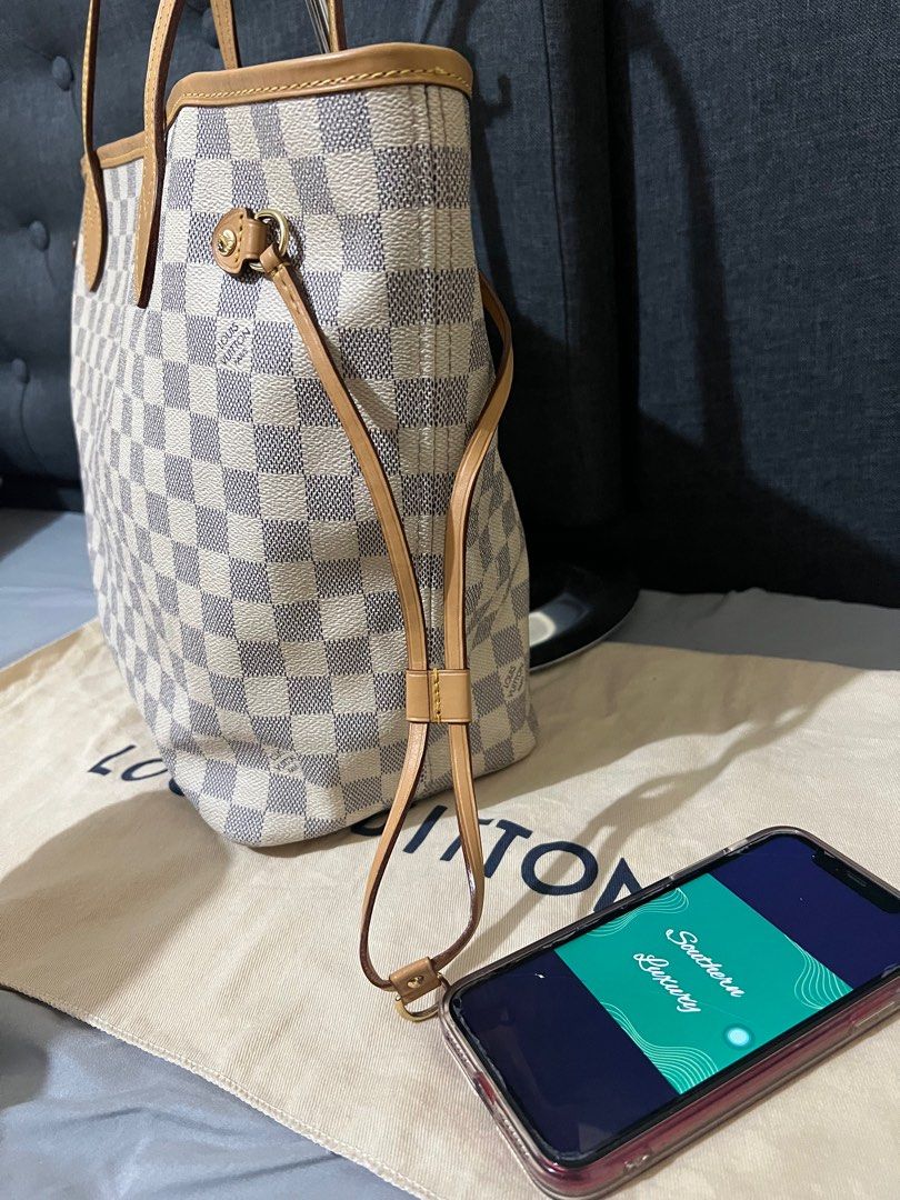 louis vuitton neverfull azur MM, Luxury, Bags & Wallets on Carousell