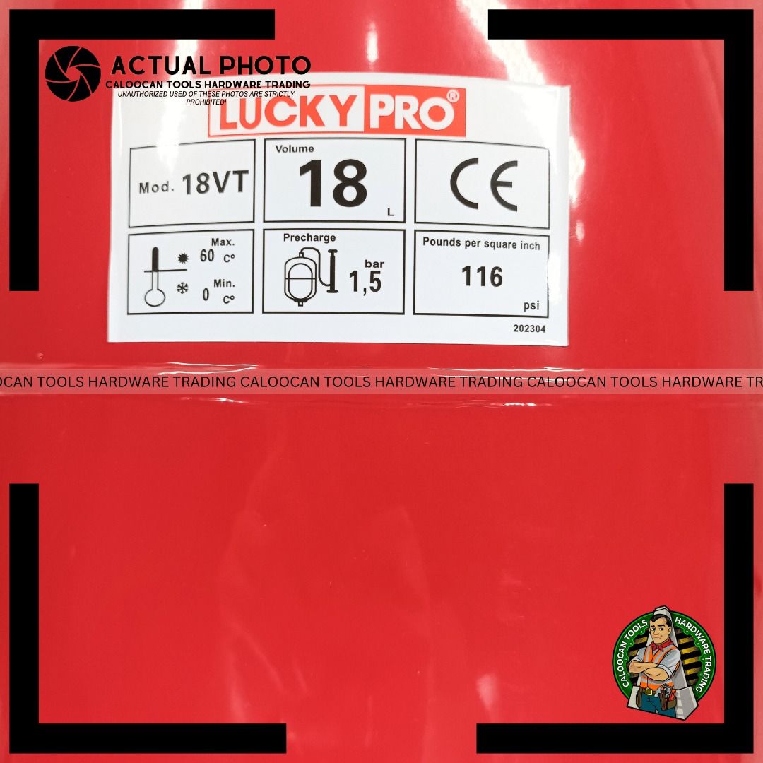 LUCKY PRO Vertical Bladder Tank / Pressure Tank 18L - (LP-BL-18VT ...