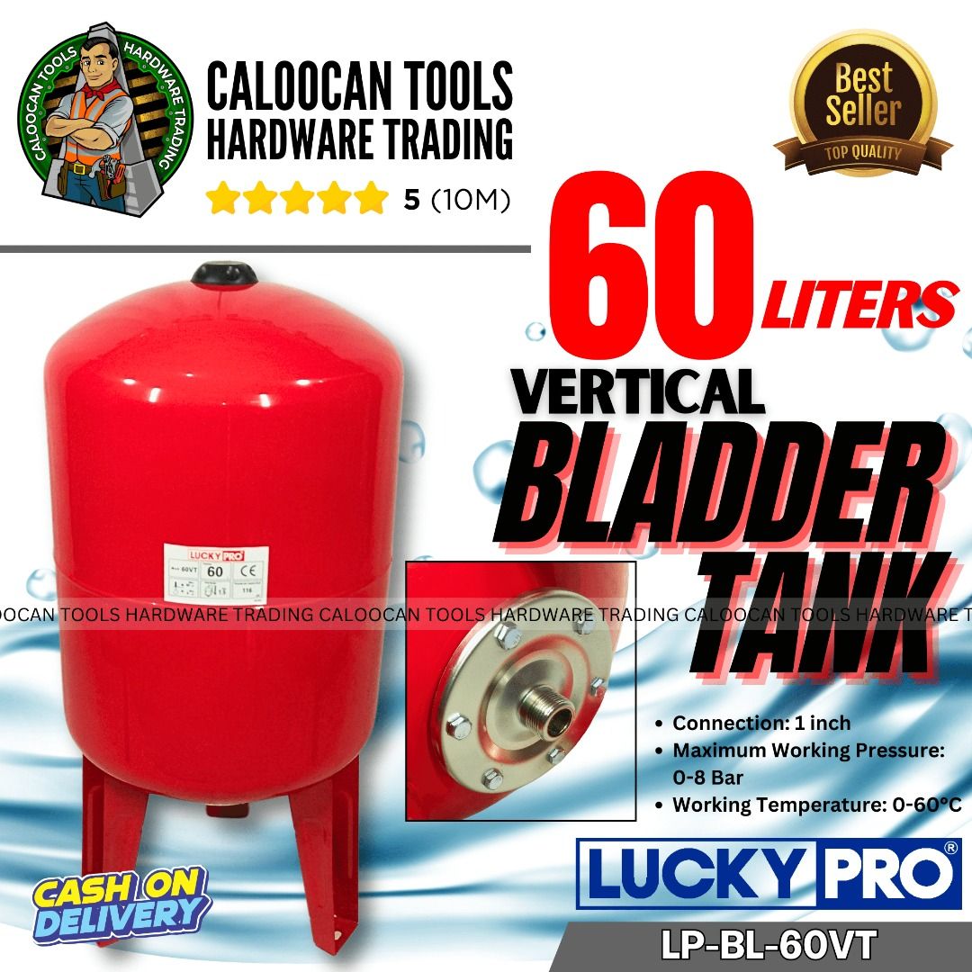LUCKY PRO Vertical Bladder Tank / Pressure Tank 60L - (LP-BL-60VT ...