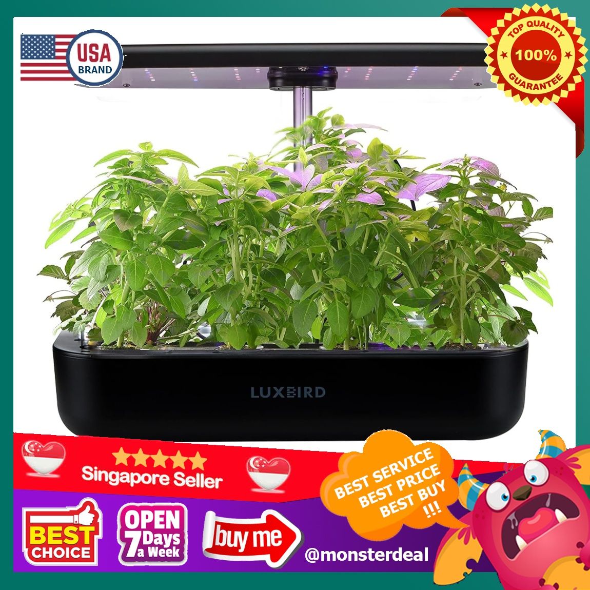Luxbird Indoor Planting Machine Growing Herb Starter with LED Grow ...