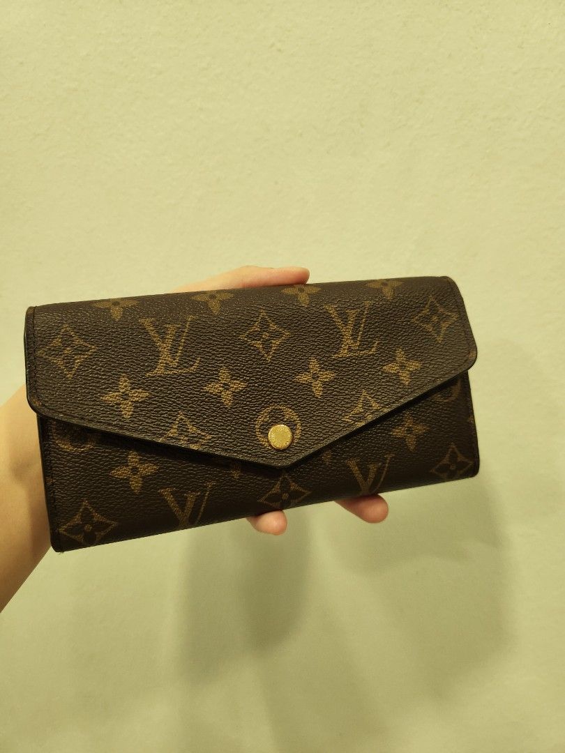 LV Sarah Wallet (mono with pink), Luxury, Bags & Wallets on Carousell