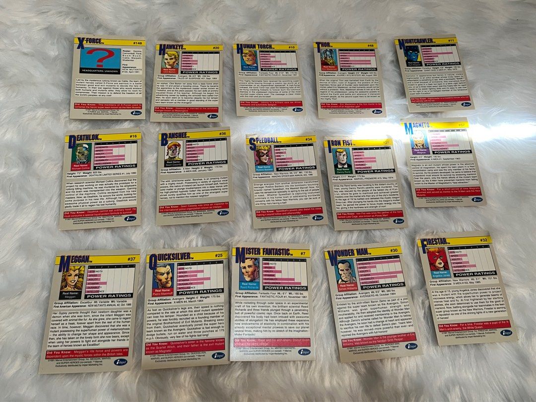 MARVEL 90’S TRADING CARDS PART 2, Hobbies & Toys, Toys & Games on Carousell