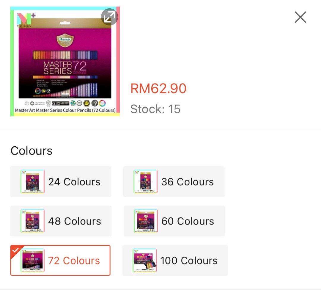 MASTER ART MASTER SERIES COLOR PENCIL (72 PCS), Hobbies & Toys ...