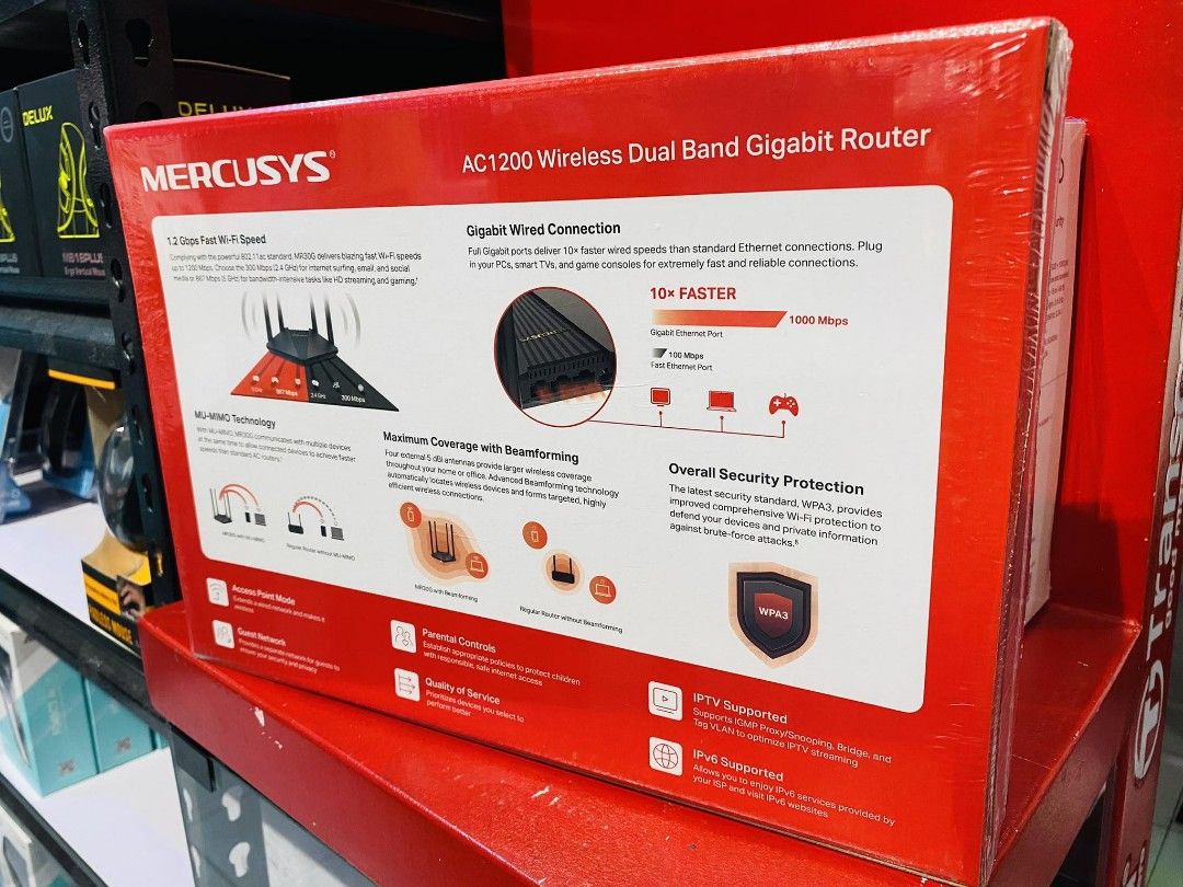Mercusys MR30G AC1200 Wireless Dual Band Gigabit Router, Computers ...