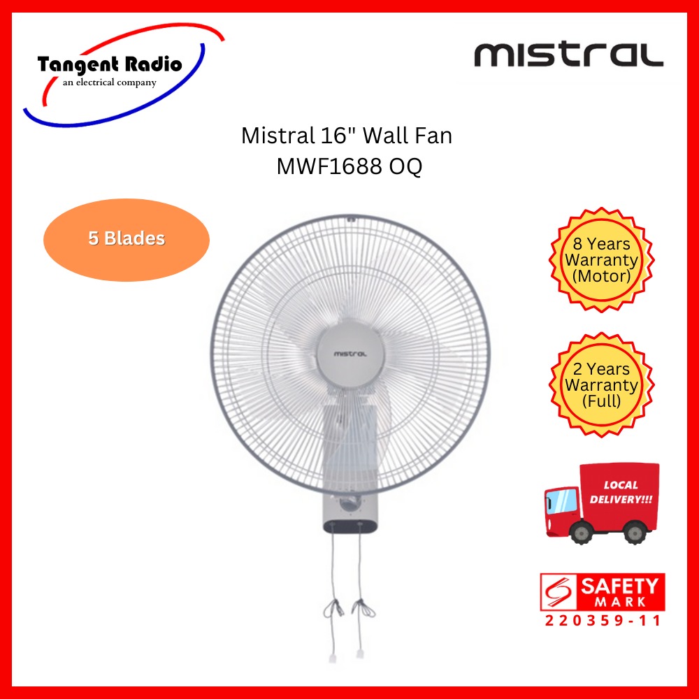 Mistral 16" Wall Fan MWF1688 OQ, Furniture & Home Living, Lighting ...