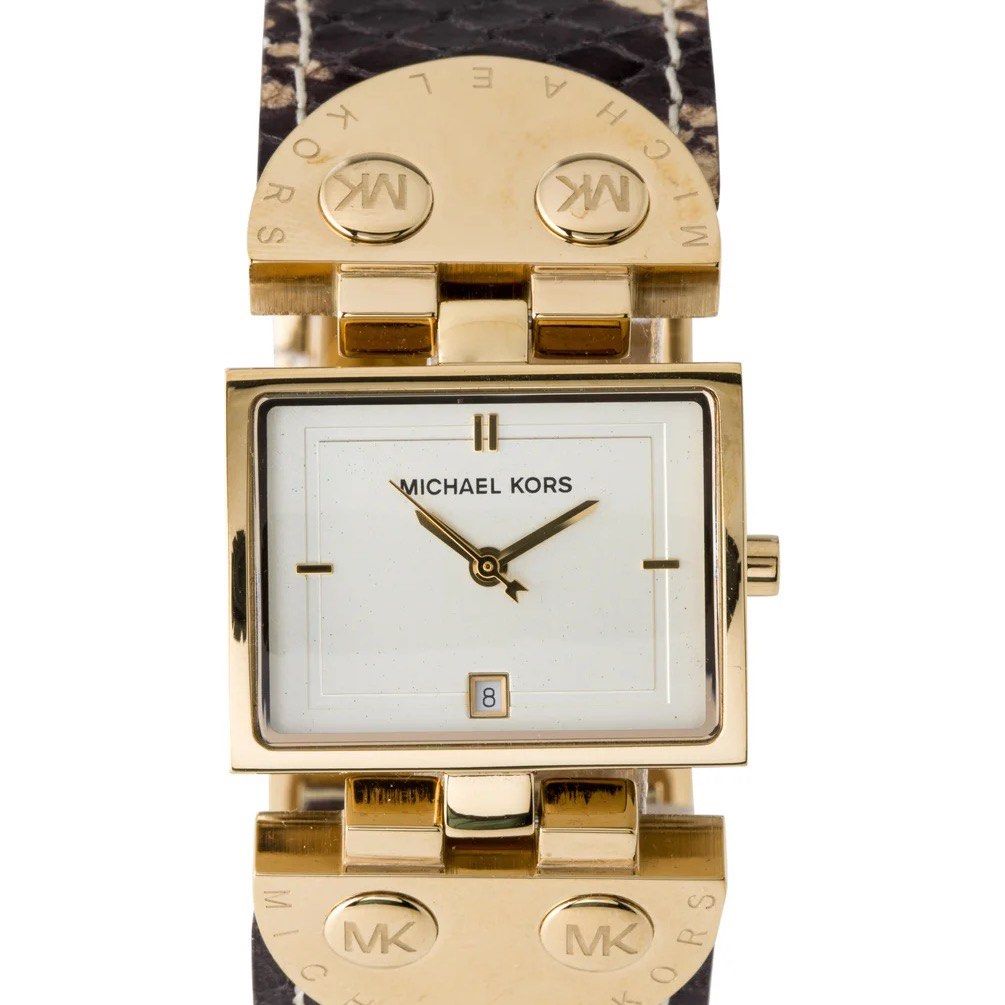 MK classic leather watch, Barang Mewah, Jam Tangan di Carousell