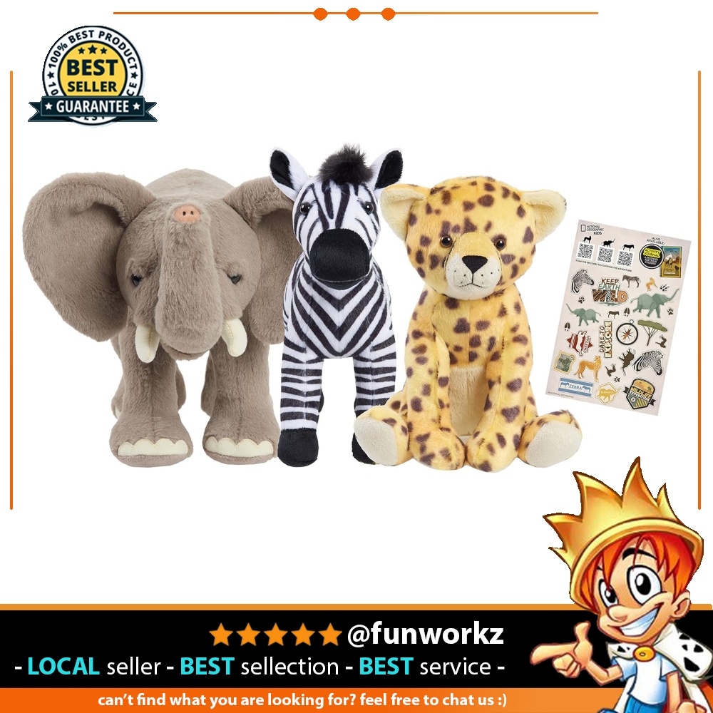 National Geographic Kids 3-Pack Hyper-Realistic Super Soft Stuffed ...