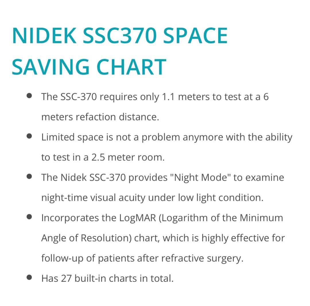 Nidek SSC370 space saving chart, Health & Nutrition, Medical Supplies ...