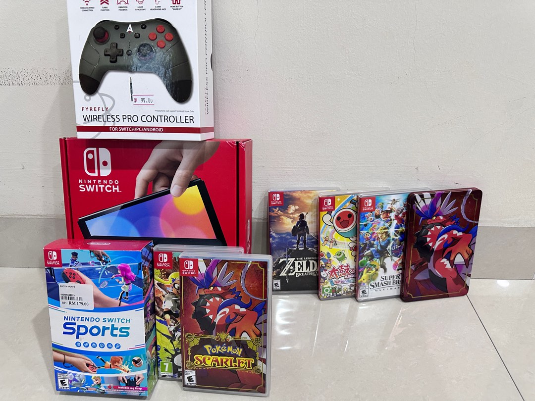 Nintendo Switch OLED (Neon red/ blue), Video Gaming, Video Game Consoles, Nintendo on Carousell