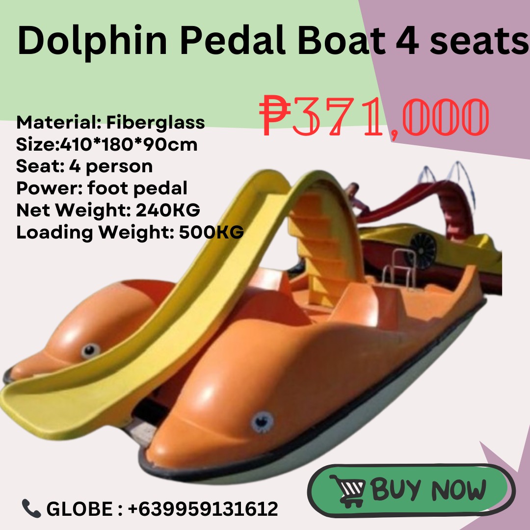 Orange Color Dolphin Pedal Boat 4 seats, Everything Else, Others on ...