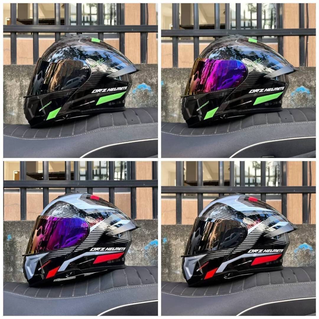 ORZ modular motorbike helmet with double visor and DOT certification ...