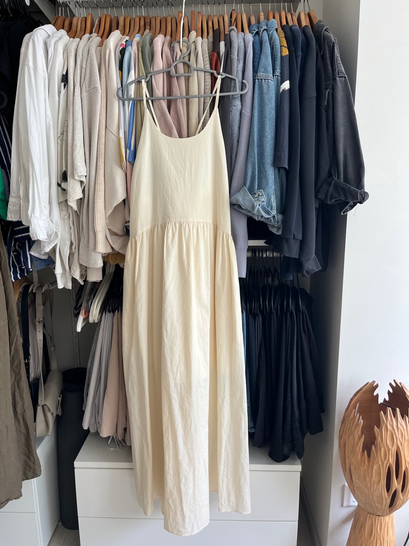 Pastel yellow maxi low back dress, Women's Fashion, Dresses & Sets ...