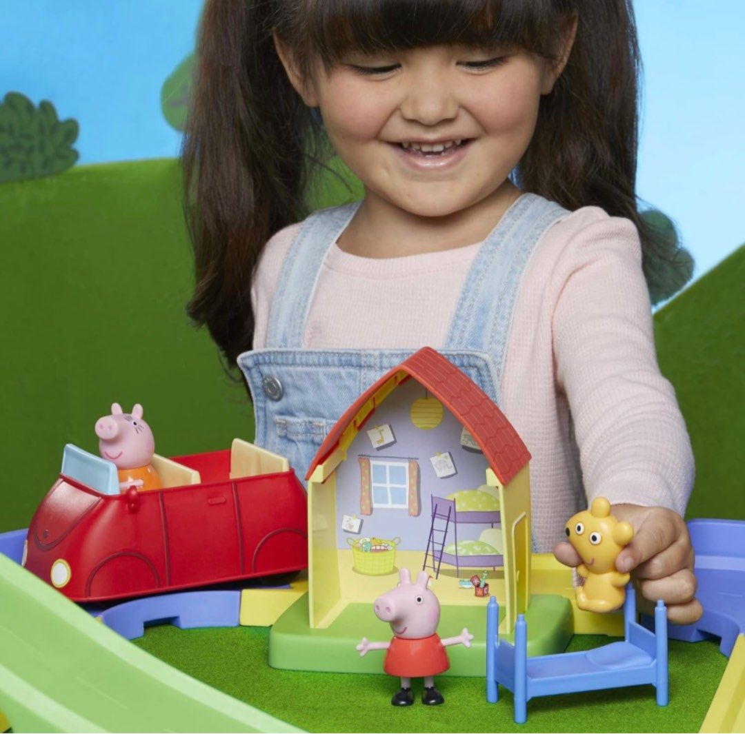 Peppa Pig All Around Peppa’s Town Playset with Car Track, Hobbies ...