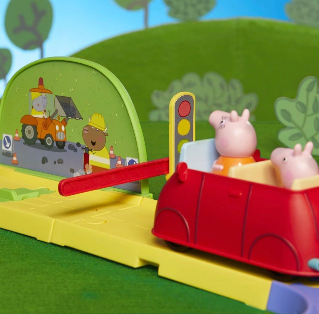 Peppa Pig All Around Peppa’s Town Playset with Car Track, Hobbies ...