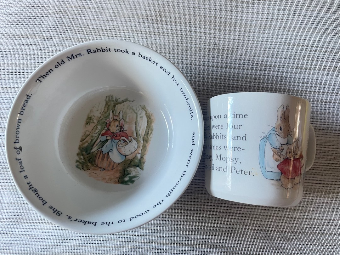Wedgwood Peter Rabbit Beatrix Potter Nurseryware Bowl Mug Set ...
