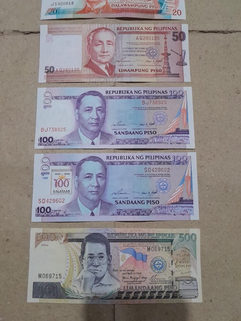 PHILIPPINE PESO OLD SERIES Lot of 8 pieces Paper Bills with Two SPECIAL ...