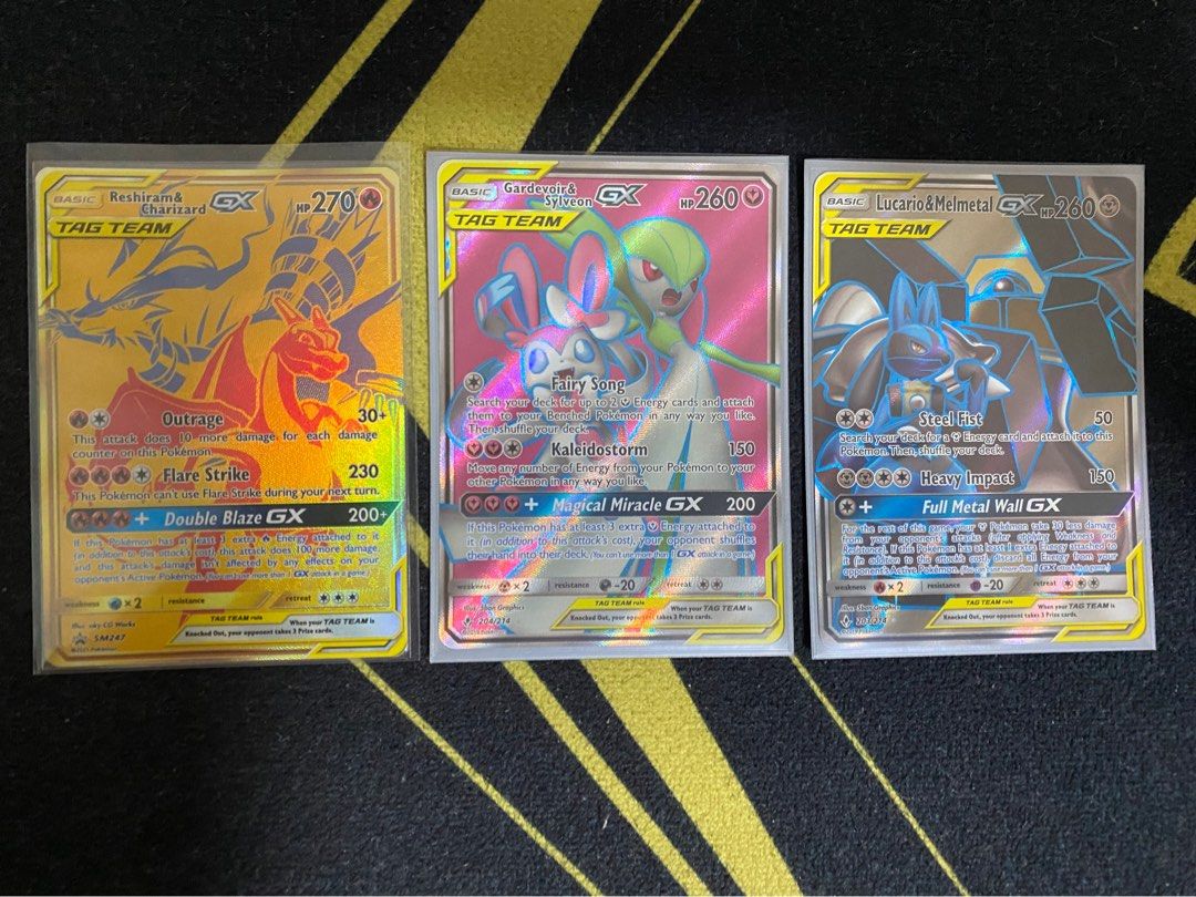 Pokemon cards lucario gardevoir charizard full art tag team gx, Hobbies ...