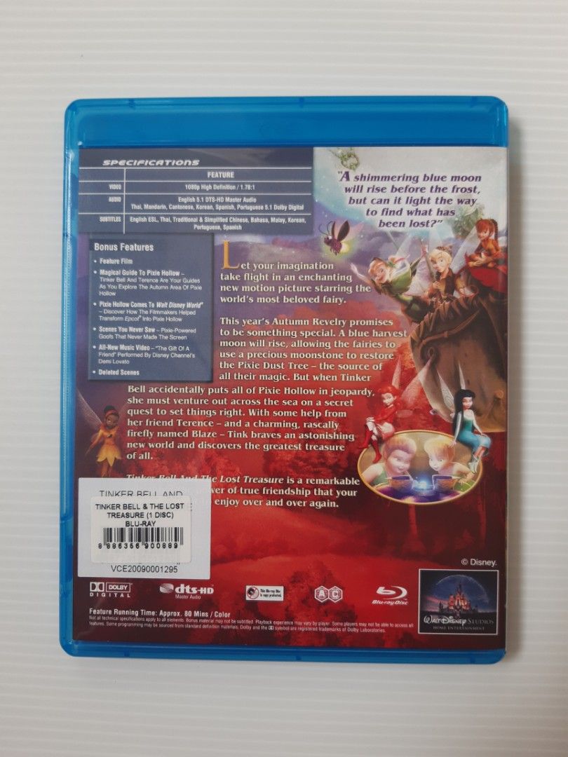 Pre-owned Tinker Bell and the Lost Treasure Blu Ray, Hobbies & Toys ...