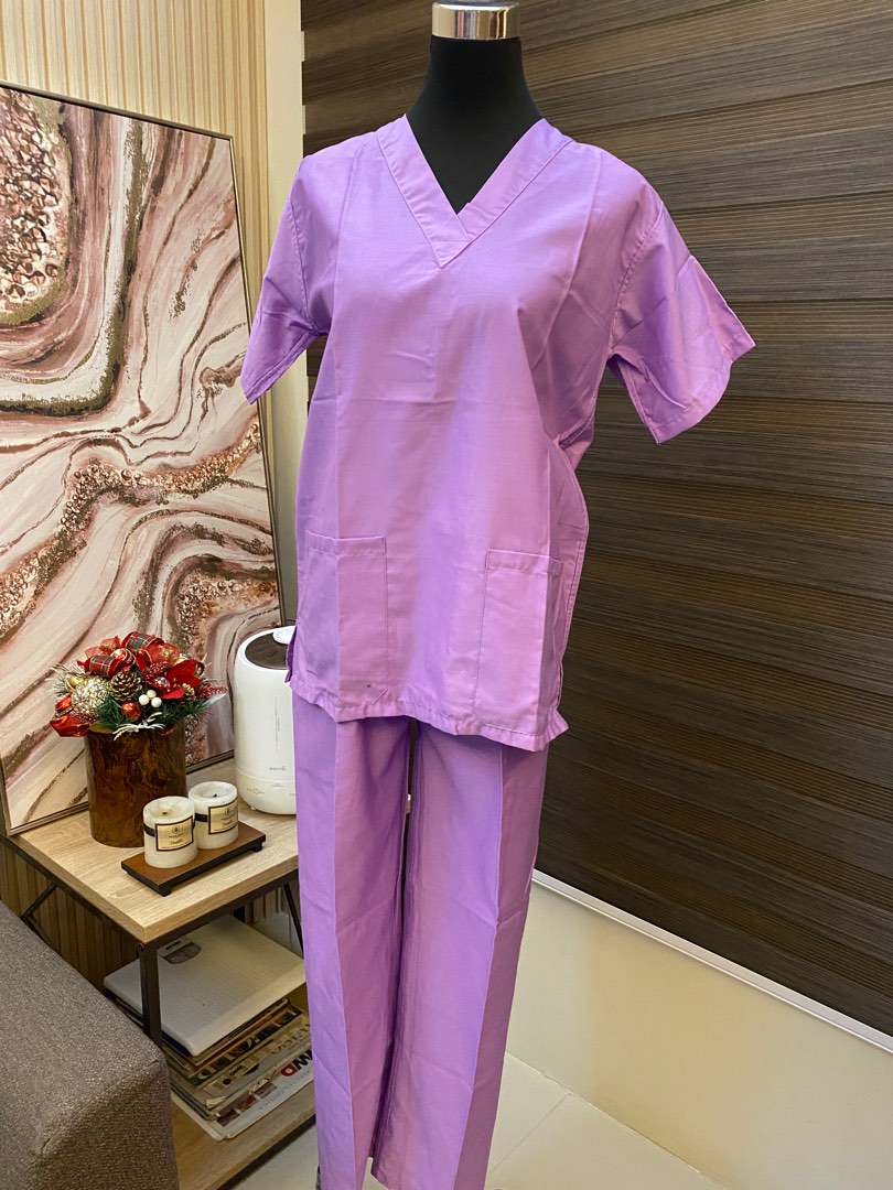 Purple scrub suit set, Women's Fashion, Dresses & Sets, Sets or ...