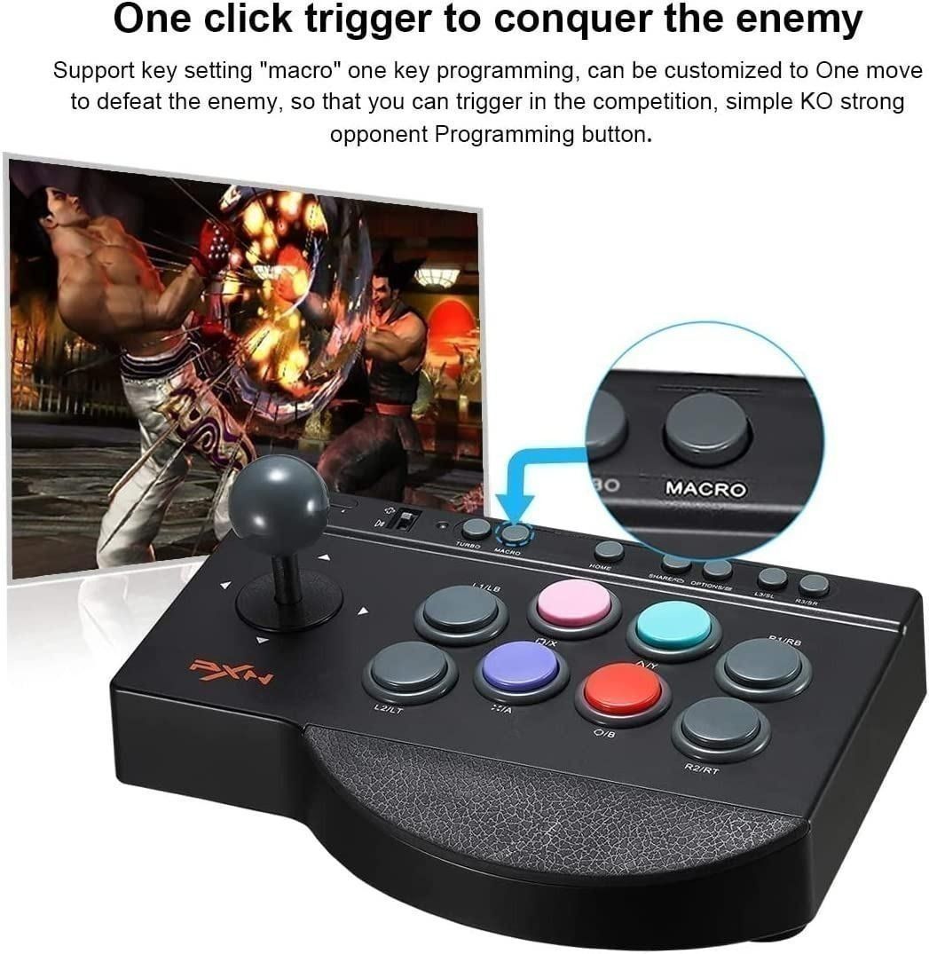 READY STOCK Arcade Fight Stick, PXN 0082 Wired Fighting Joystick, USB ...