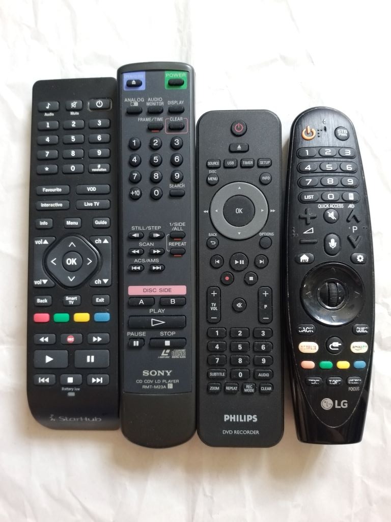 Remote Controllers (LG Magic Remote AN-MR18BA, Sony CD CDV LD Player ...