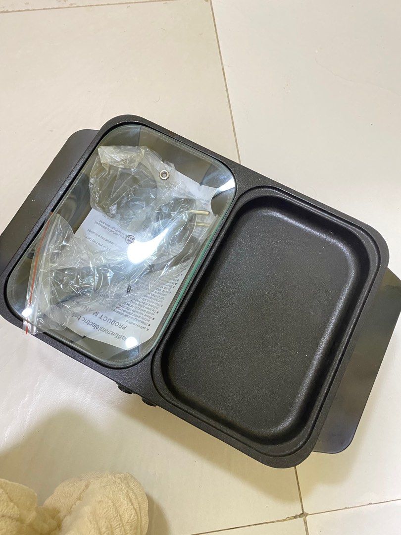 Rinse Roast One Pot 2-in-1 Non-stick Electric BBQ Grill and Shabu-shabu ...