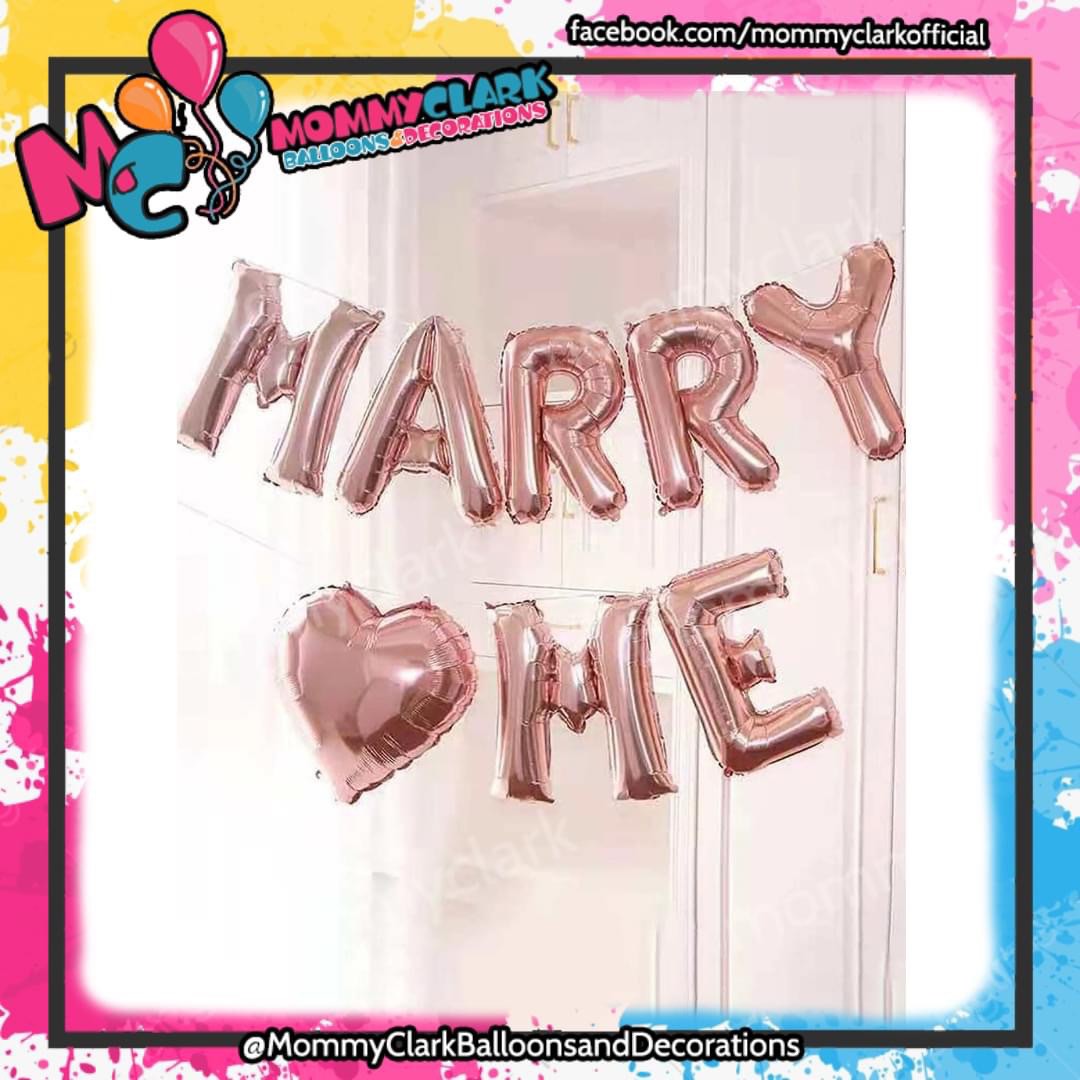 Rose Gold Marry Me Balloon, Hobbies & Toys, Stationary & Craft ...
