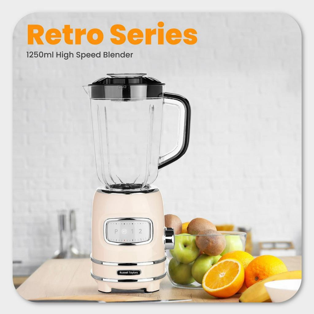 Russell Taylors High-Speed Retro Table Blender (1.25L) TB1 Cream Color ...