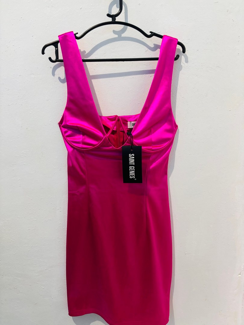 Saint Genies Satin Dress, Women's Fashion, Dresses & Sets, Dresses on ...