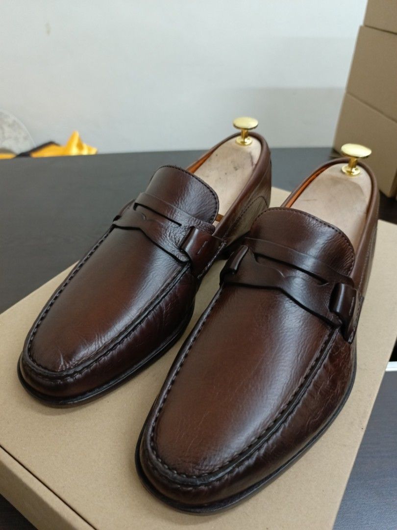 SANTONI Penny Loafers 8EE UK, Men's Fashion, Footwear, Dress Shoes on ...