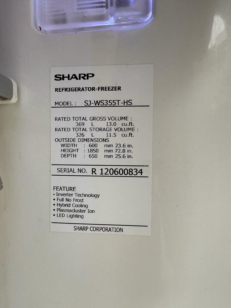 Sharp 326L fridge and freezer, TV & Home Appliances, Electrical ...
