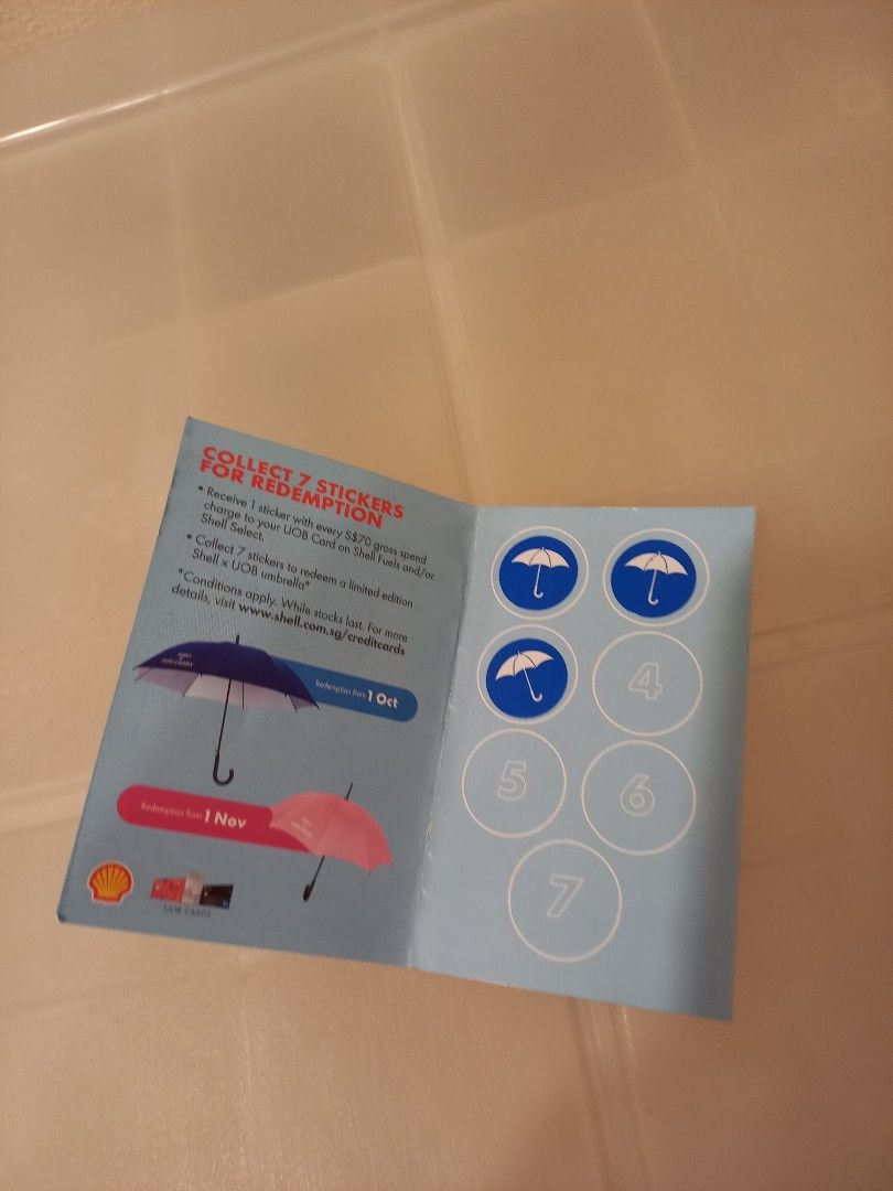 Shell uob sticker for redemption, Everything Else on Carousell