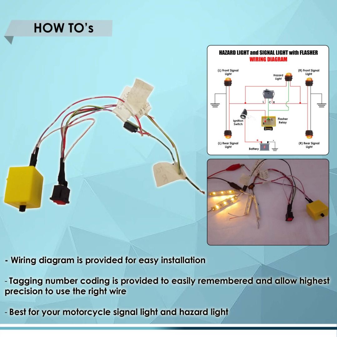 SIGNAL LIGHT and HAZARD LIGHT MODULE with ADJUSTABLE FLASHER RELAY 2 ...