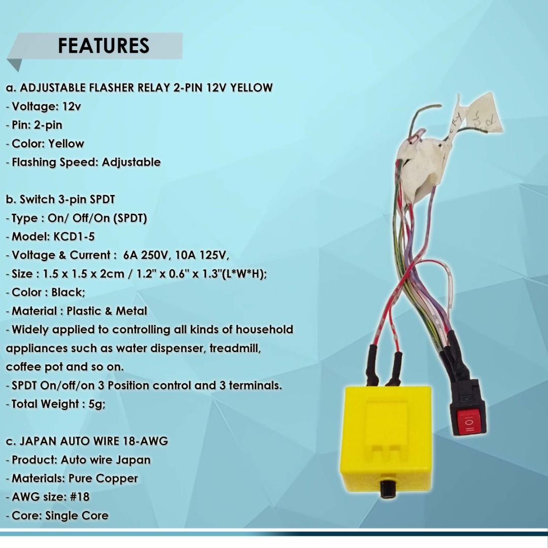 SIGNAL LIGHT and HAZARD LIGHT MODULE with ADJUSTABLE FLASHER RELAY 2 ...