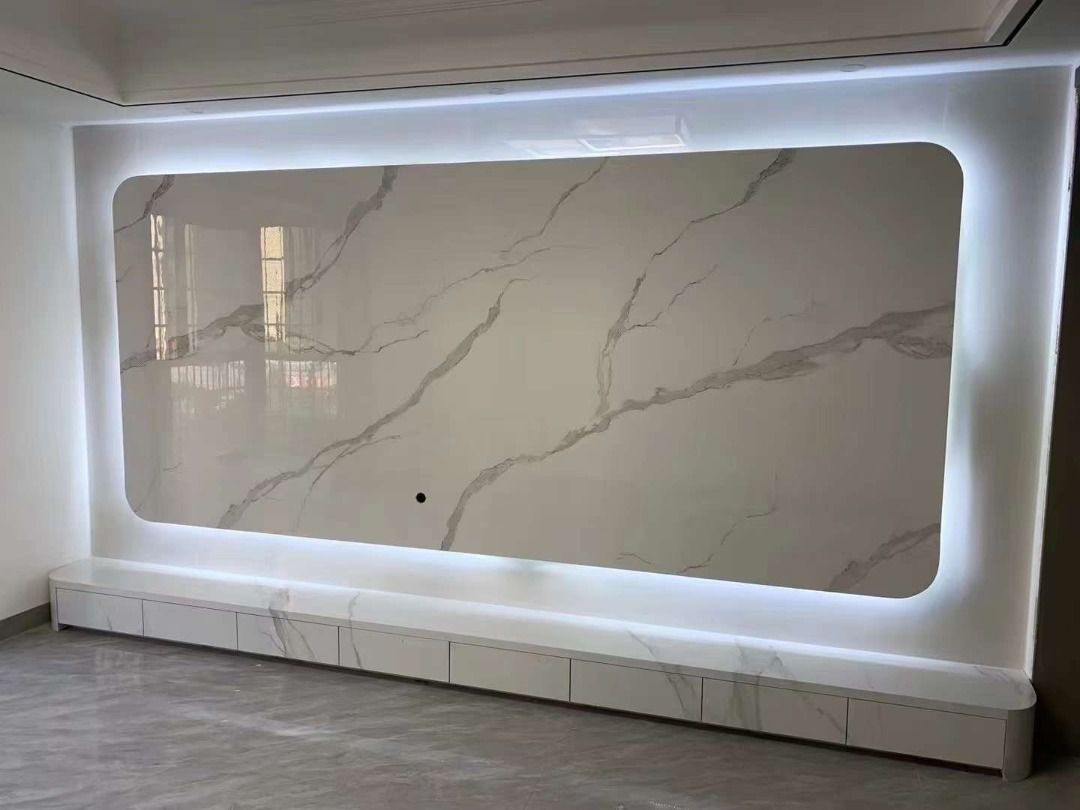 sintered stone tv feature wall, Furniture & Home Living, Home Decor ...