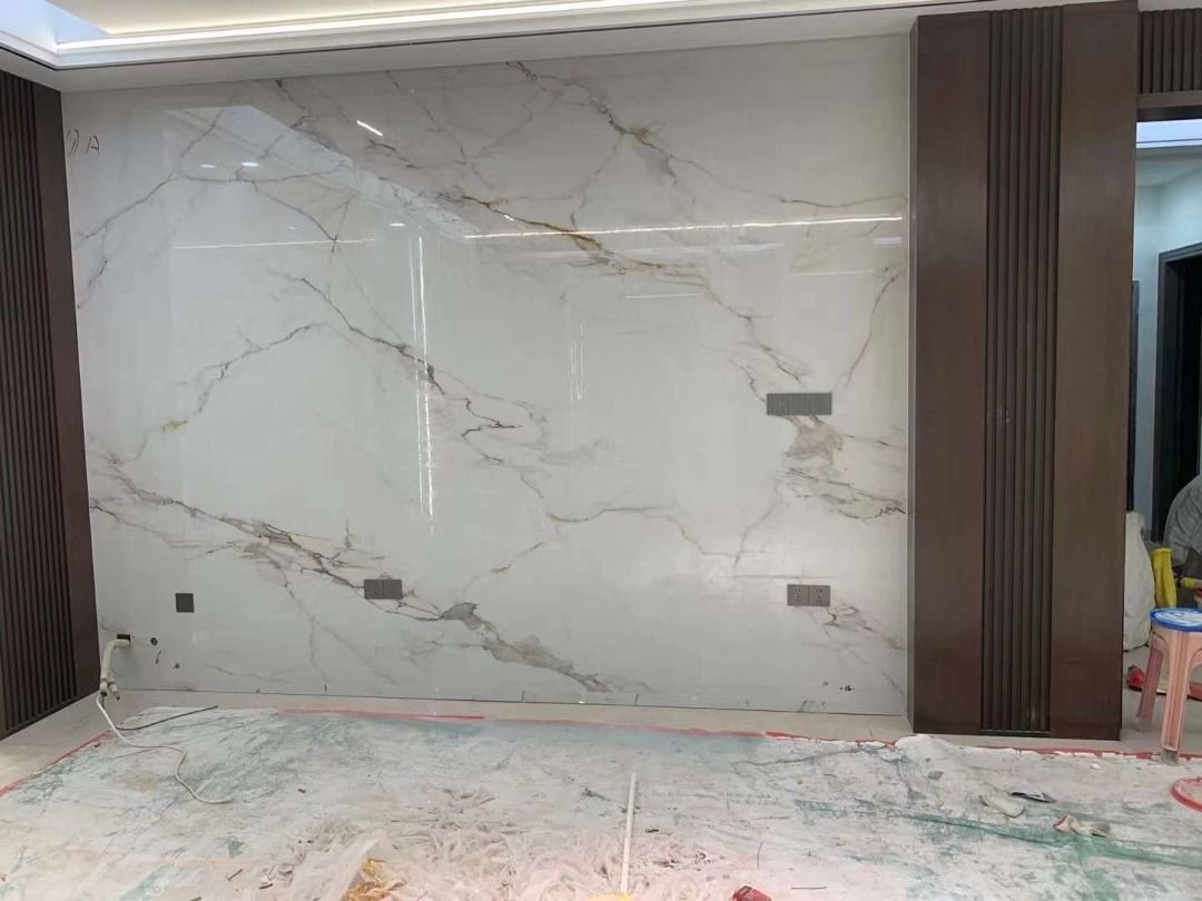 sintered stone tv feature wall, Furniture & Home Living, Home Decor ...