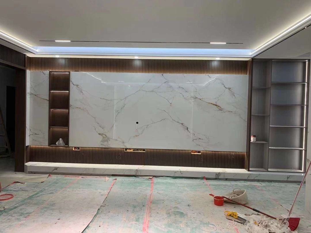 sintered stone tv feature wall, Furniture & Home Living, Home Decor ...